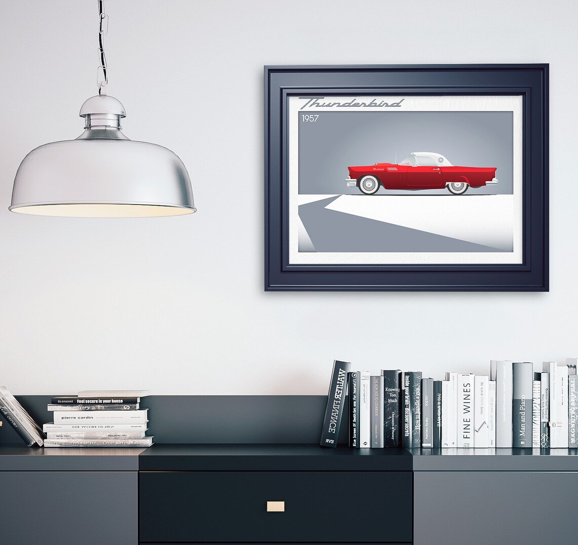 Ford Thunderbird 1957, Minimalist Poster, Digital Download, Retro ...