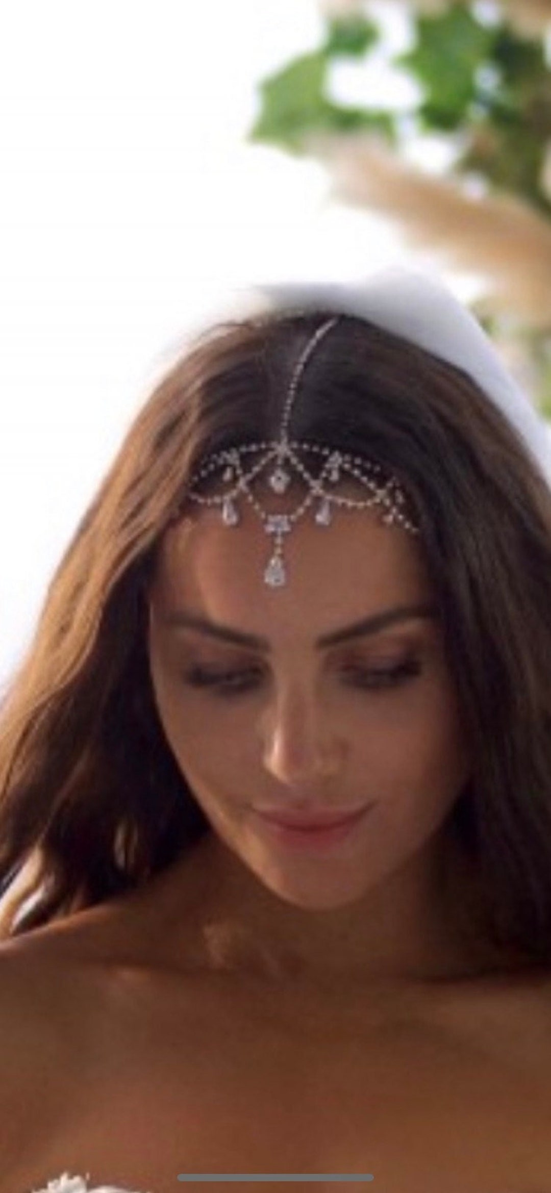 Bohemian Forehead Chain, Rhinestone Headpiece, Bridal Head Chain ...