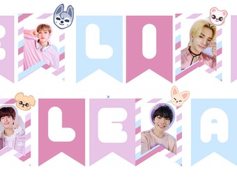 DIGITAL FILE SKZ Stray Kids Chocolate Factory Birthday Inspired Bunting ...