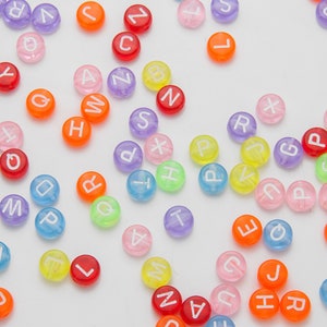 20 Grams 150PCS Alphabet Acrylic Bead Mix ,round Bead Initial, Random ...
