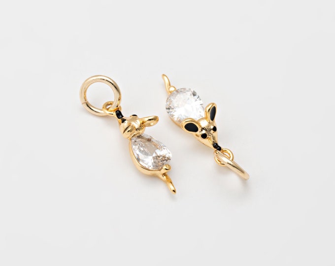 Solid 9ct Gold Mouse Charm Pendant - Etsy