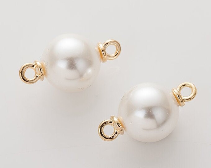 10PCS 10mm Pearl Dangle Connectorlarge Round Connector - Etsy
