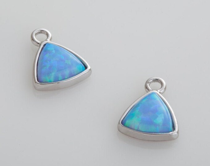 1PC Blue Opal Pendant, Triangle Opal Gemstone, Opal Charm Polished ...