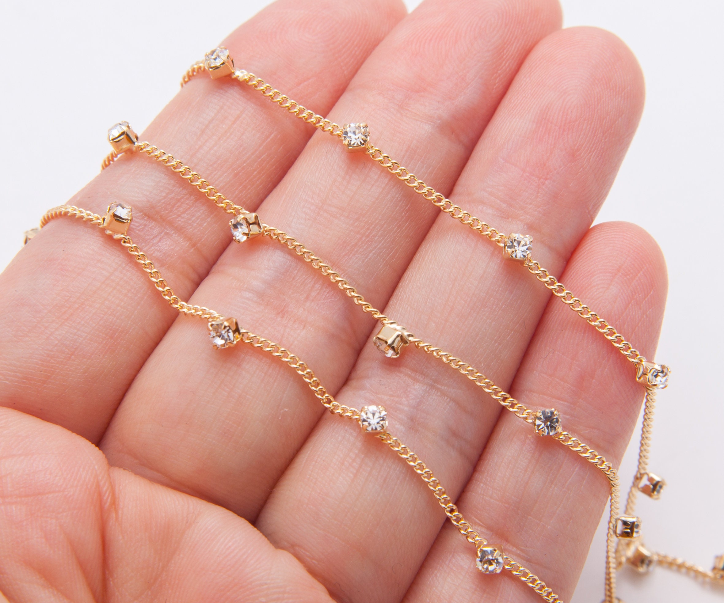 1 Meter Gold Dainty Cubic Chain Jewelry Supplies Tiny Cubic | Etsy