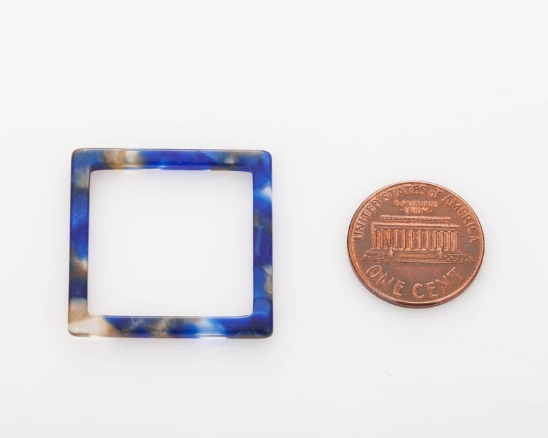 2PCS Blue Tortoise Pendant Cellulose Acetate 29x29 - Etsy