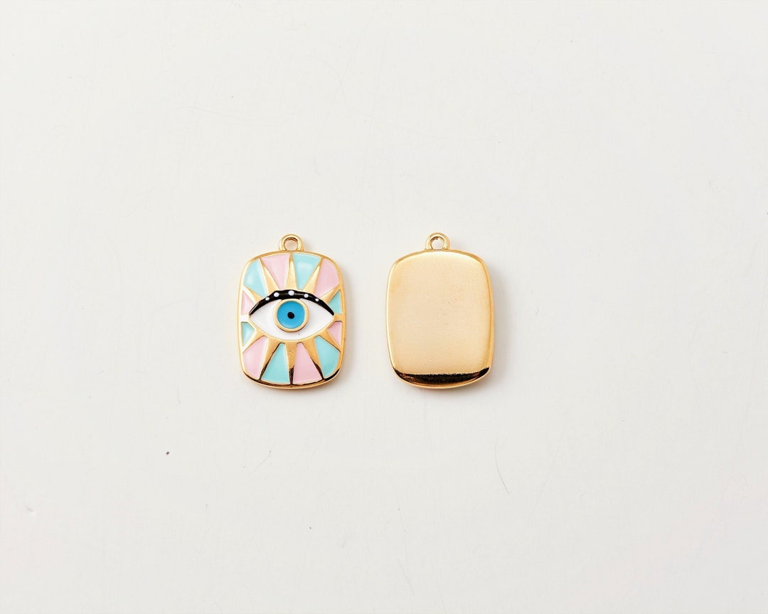 1PC Evil Eye Pendant, Enamel Evil Eye Charm, Epoxy Charms, Eyes Charms ...