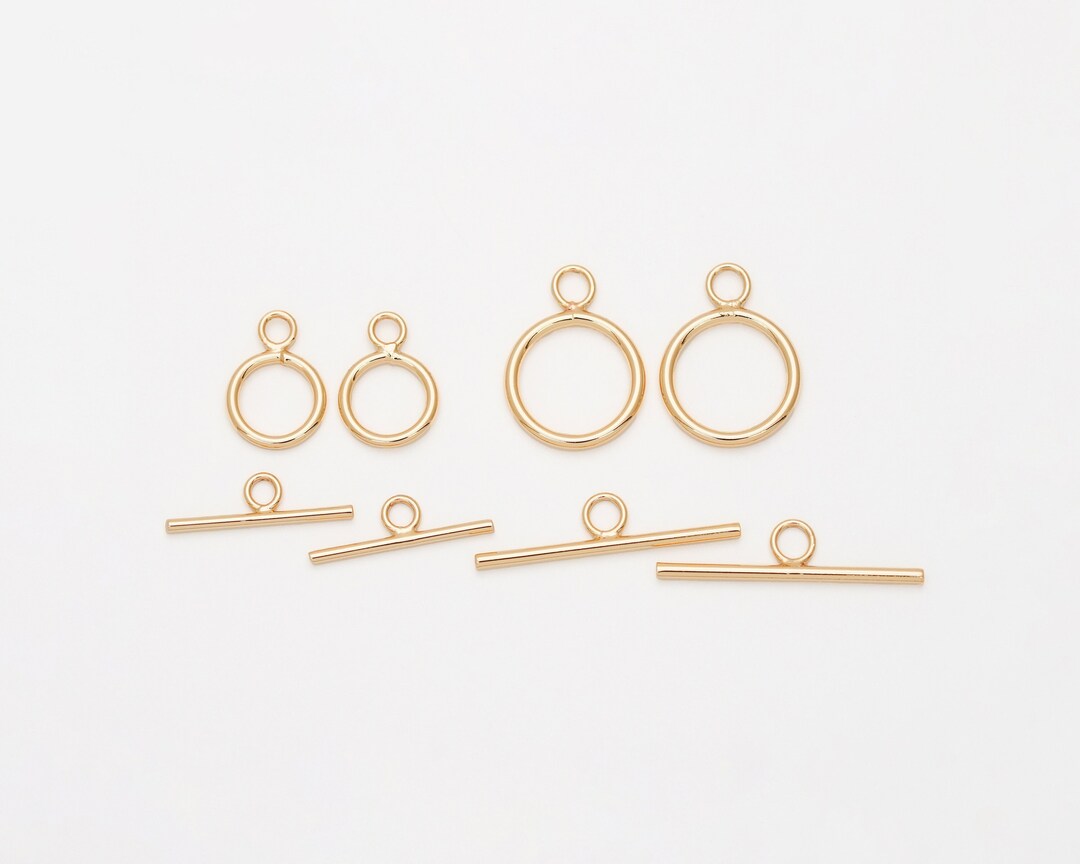 2SETS Two Size Thin Gold Toggle Clasp, Making Bracelet, Jewelry Craft ...