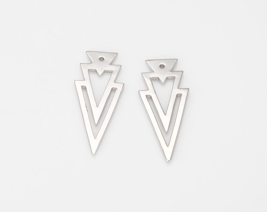 2PCS Thunder Triangle Ear Jacket Earrings Jewelry Supplies - Etsy