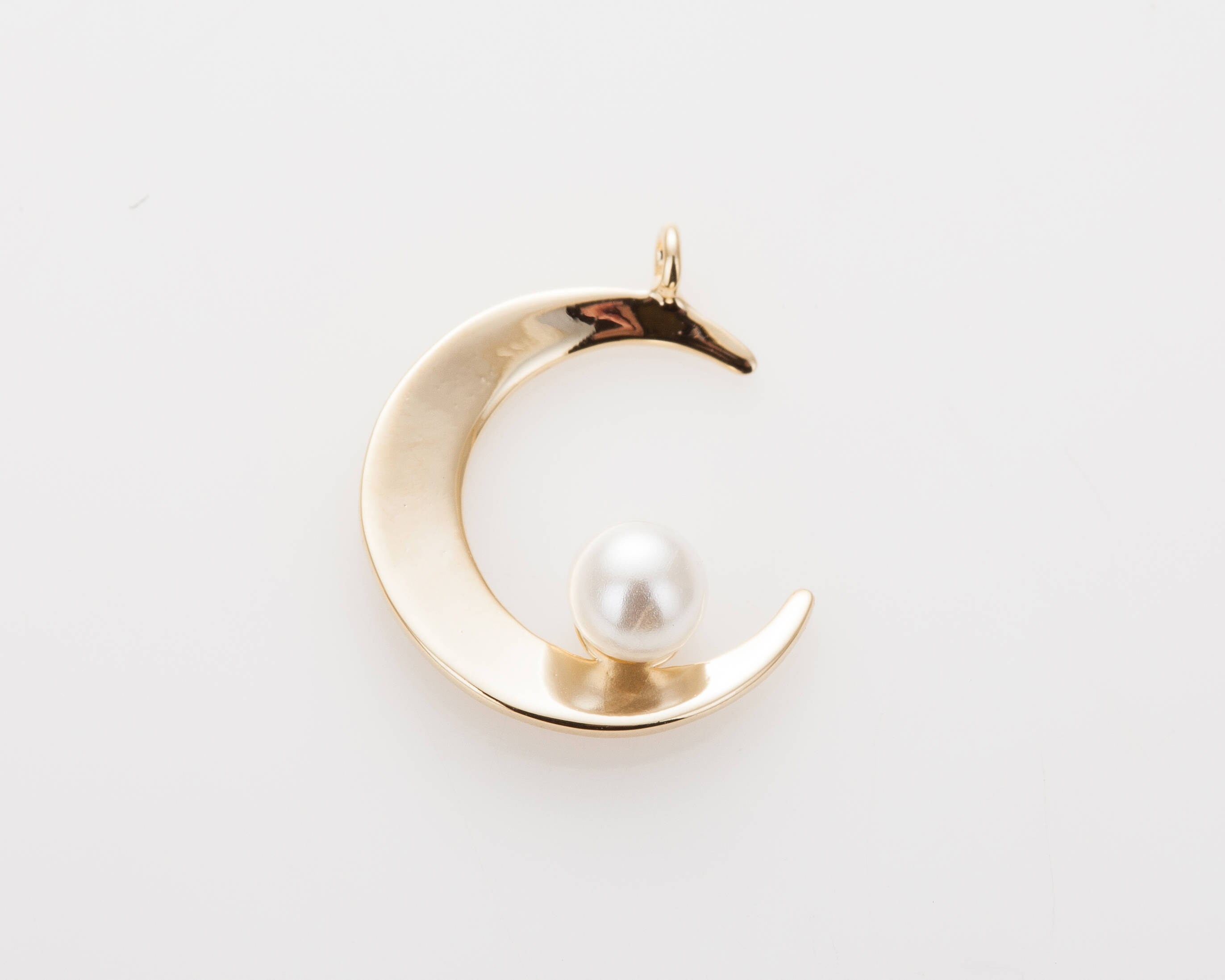 2PCS 4mm Pearl Moon Pendant Moon Charm Jewelry Supplies - Etsy