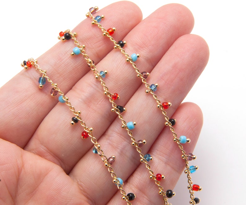 50CM Gold color bead Chain Jewelry Suppliesbead gold | Etsy