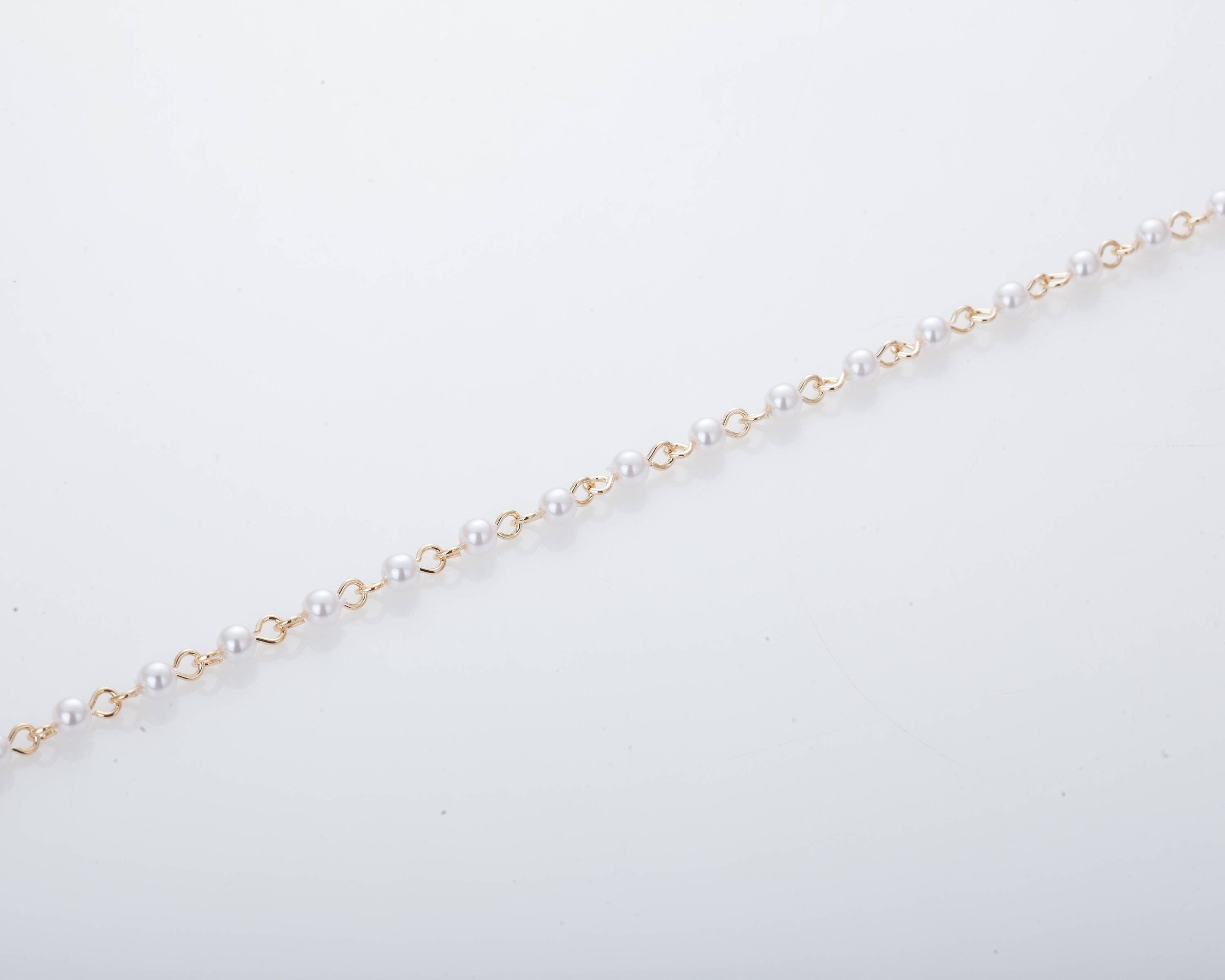 1 Meter Unique Pearl cream White 4mm Hand Made Chain 14K - Etsy