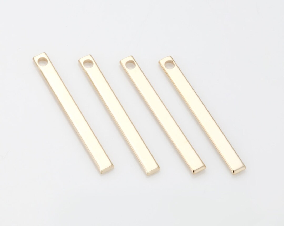 4 PCS Stamping Bar Pendant, Rectangle Hand Stamp Blanks Brass Pendant ...