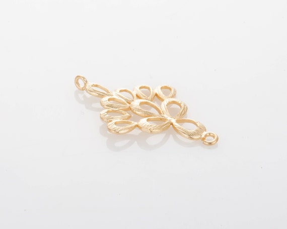 2PCS Teardrop Clump Design Pendant 14K Matte Gold-Plated | Etsy