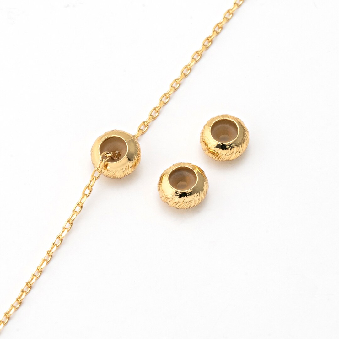 10PCS - Flat Round Rubber Stopper Beads, Shaded Pattern Ball Rubber ...