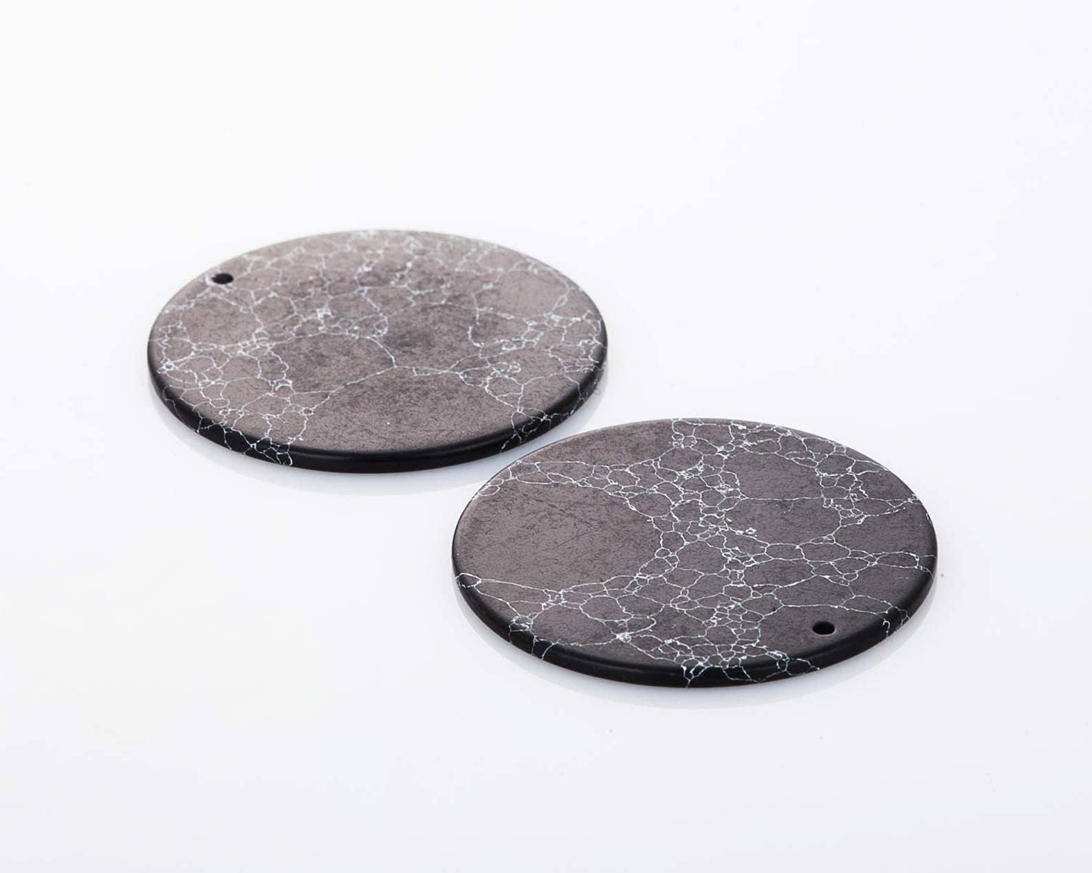 2PCS 35mm Black Marble Flat Round Disc Marble Flat Round - Etsy