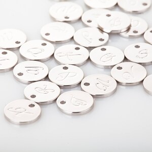 2PCS Alphabet Cursive Coin Initial, Letter, Brass Pendant, Making ...