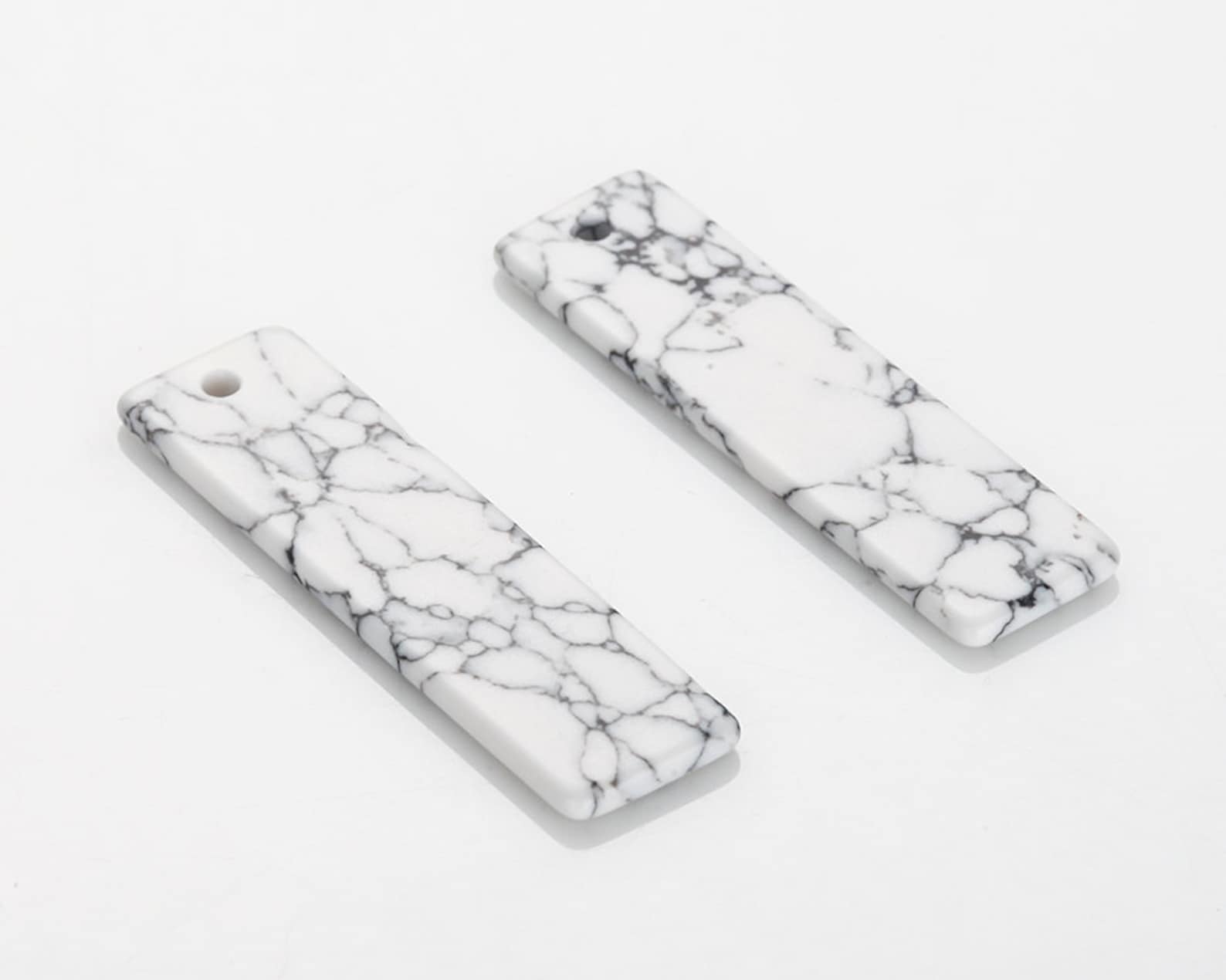 2PCS White Marble Rectangular Disc 8x30mm Marble - Etsy
