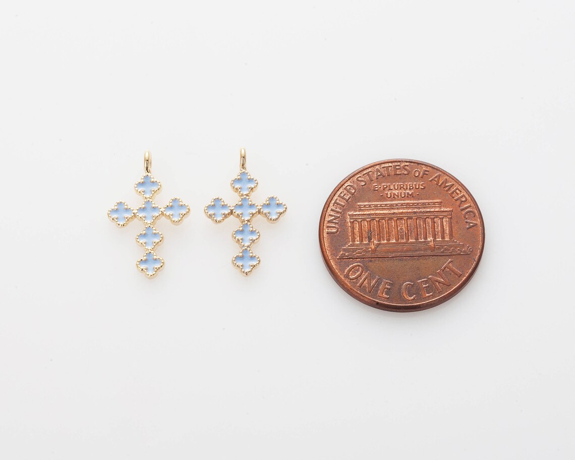 1 PC Favorite-sky Blue Enamel Cross Brass Pendant Jewelry - Etsy