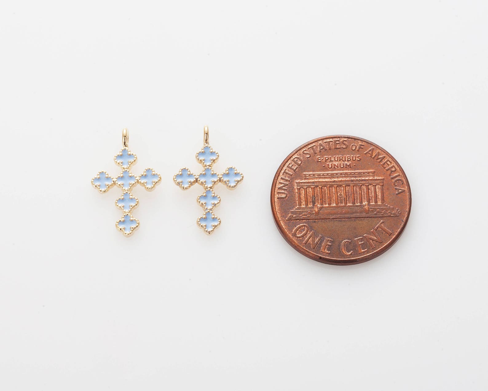 1 PC Favorite-sky Blue Enamel Cross Brass Pendant Jewelry - Etsy