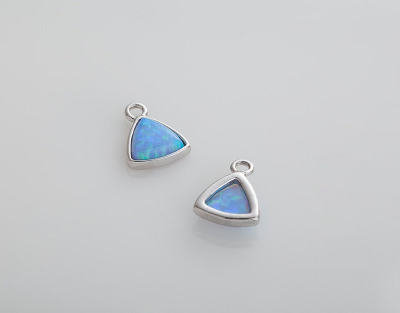 1PC Blue Opal Pendant Triangle opal gemstone Opal Charm | Etsy