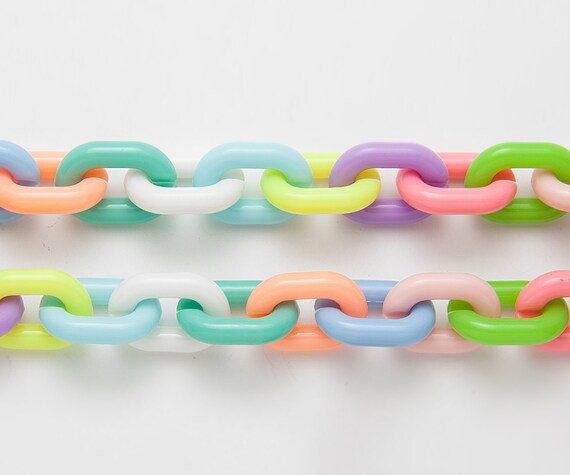 90cm Mixed Color Open Acrylic Chain Random Mixed Colors | Etsy