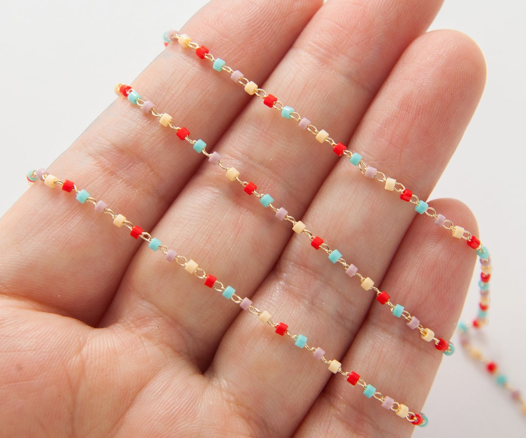 50CM - 4 Color Chain, 1.7mm Glass Chain, Muti-color Chain, Jewelry ...