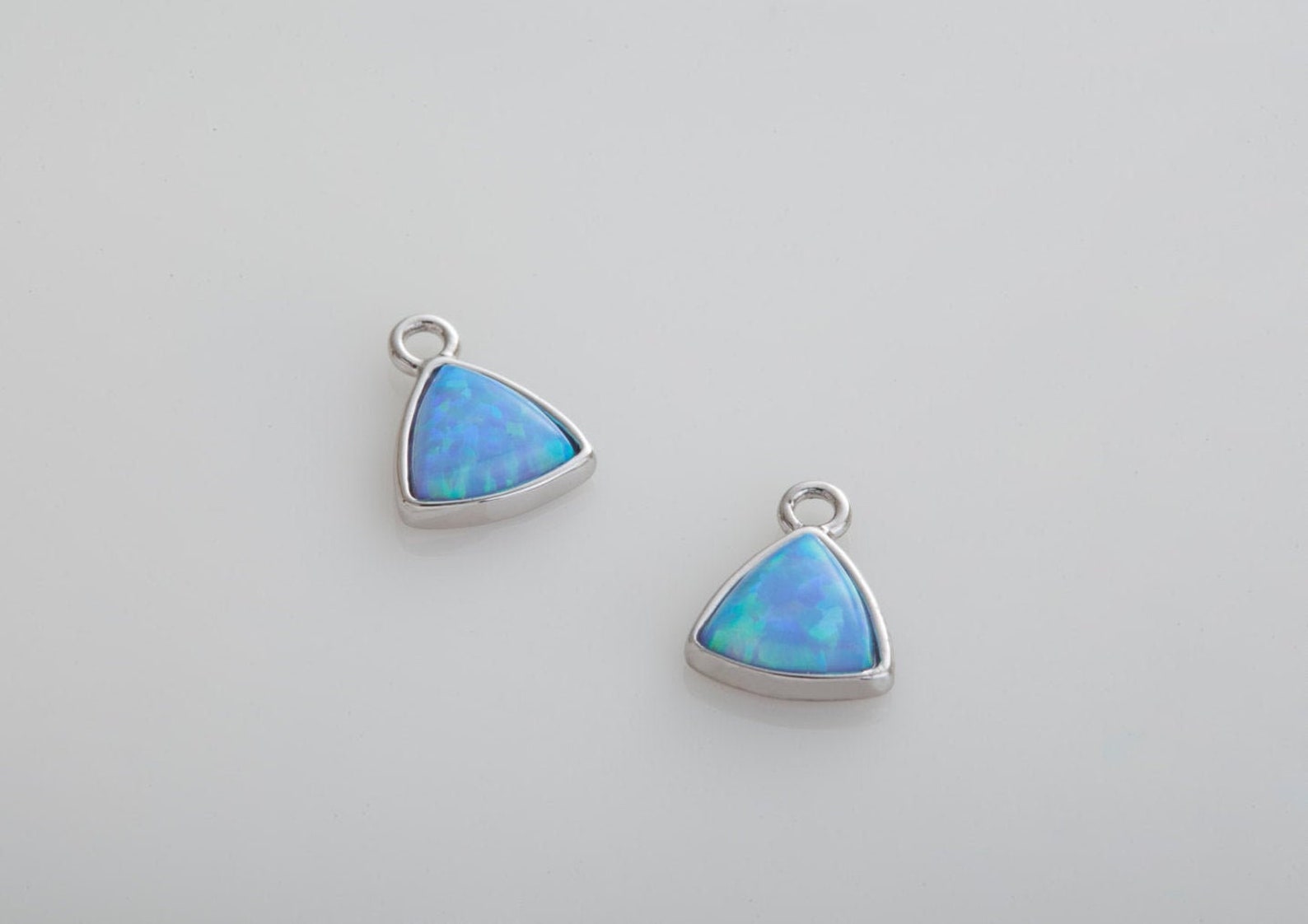 1PC Blue Opal Pendant Triangle opal gemstone Opal Charm | Etsy
