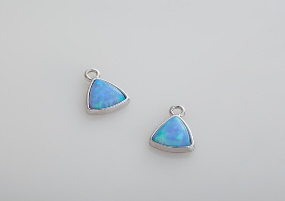 1PC Blue Opal Pendant Triangle opal gemstone Opal Charm | Etsy