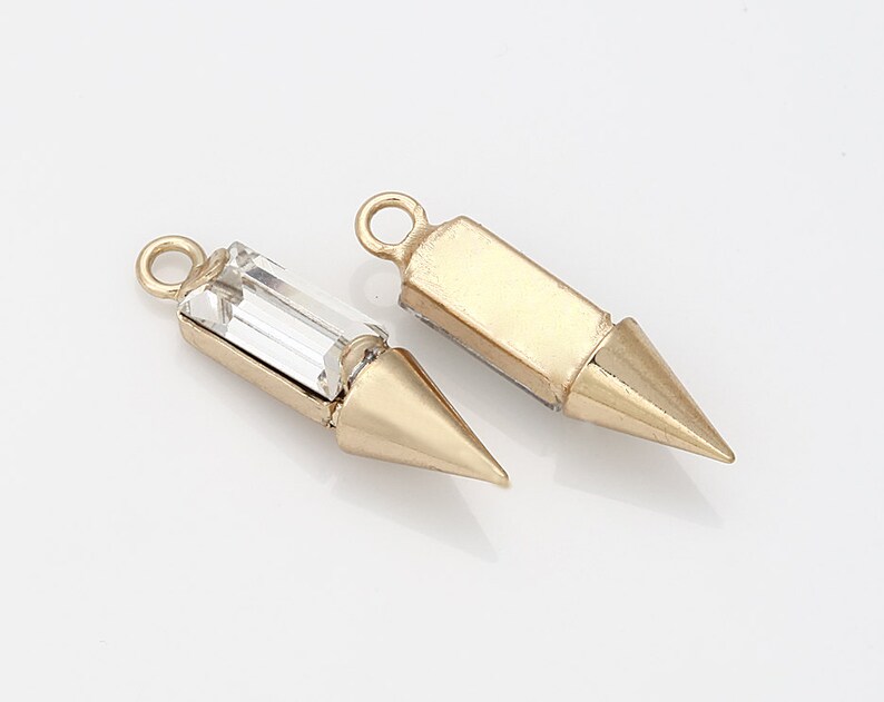 2PCS Stud Point Crystal Rectangle Beads Prong Setting - Etsy