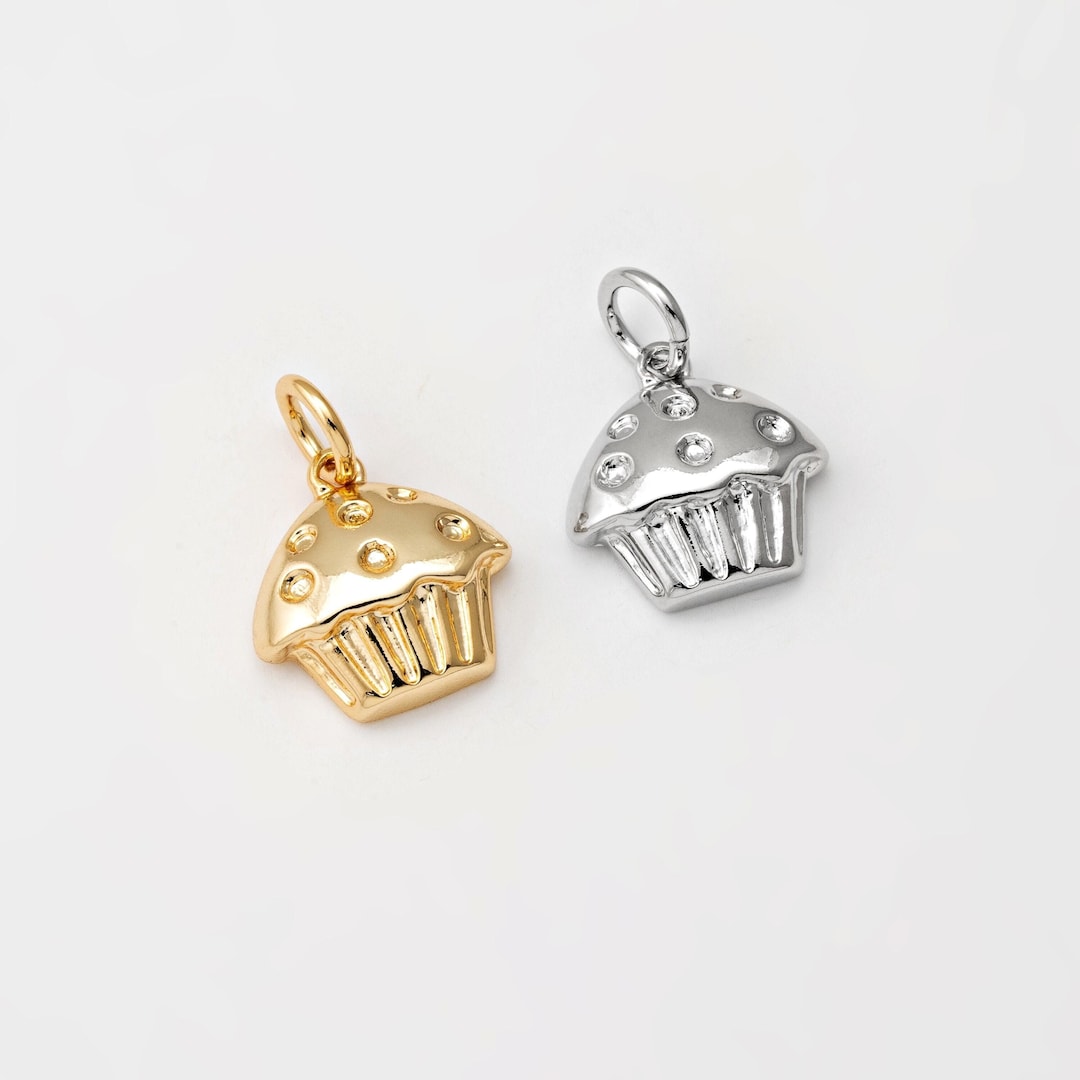 2PCS Muffin Charm, Bakery Cooking Dangle Pendants, Mini Cup Cake Food ...