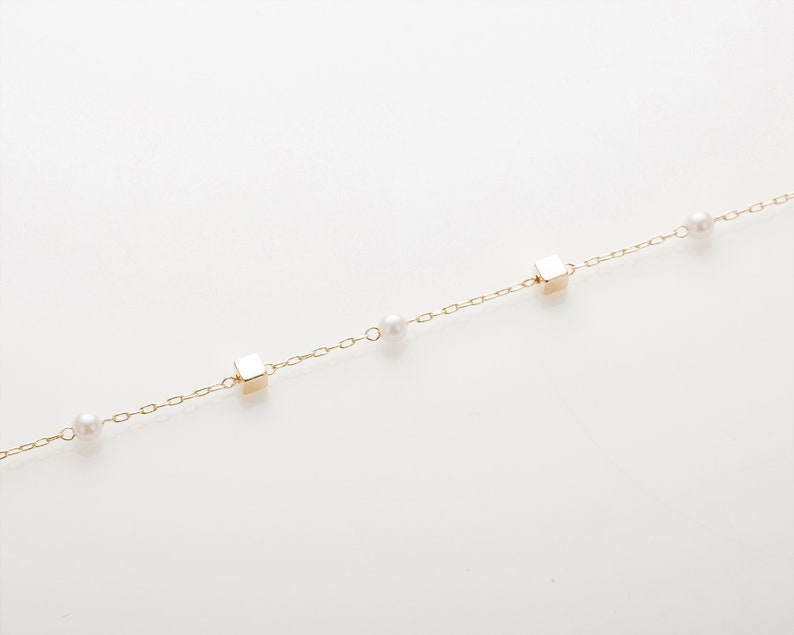 1 Meter 3mm Square Chain 3mm Pearl Chain 14K Polished - Etsy