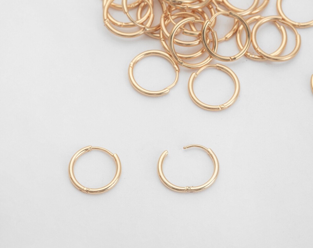 2PCS - 8mm 10mm 12mm 16mm Gold Hoop Earring, Vintage Hoop, 1.6mm ...