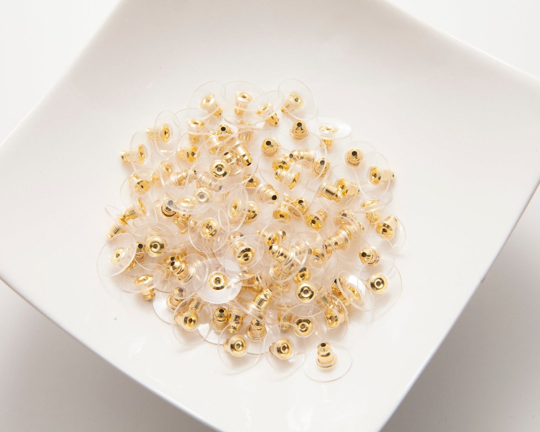 50PCS 12mm Earring Back Clutch, Basic Jewelry Supplies, Earring ...