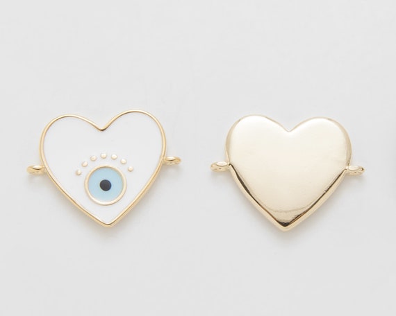 1pc-heart Evil Eye Connector Evil Eye Epoxy Charm Heart Evil | Etsy
