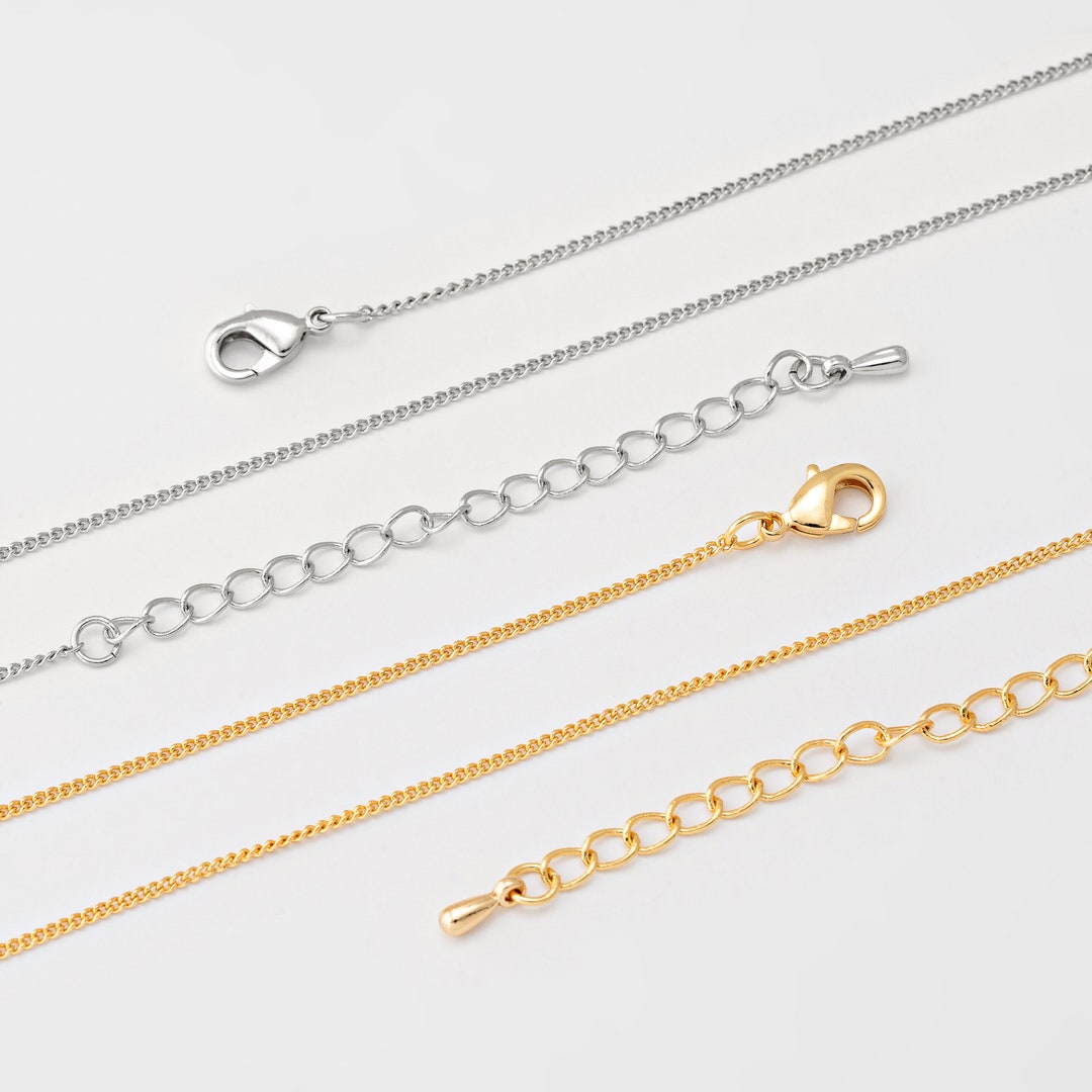 1PC - 6"+2", 16"+2" 130S Curb Chain Finished Minimalist Necklace Making ...