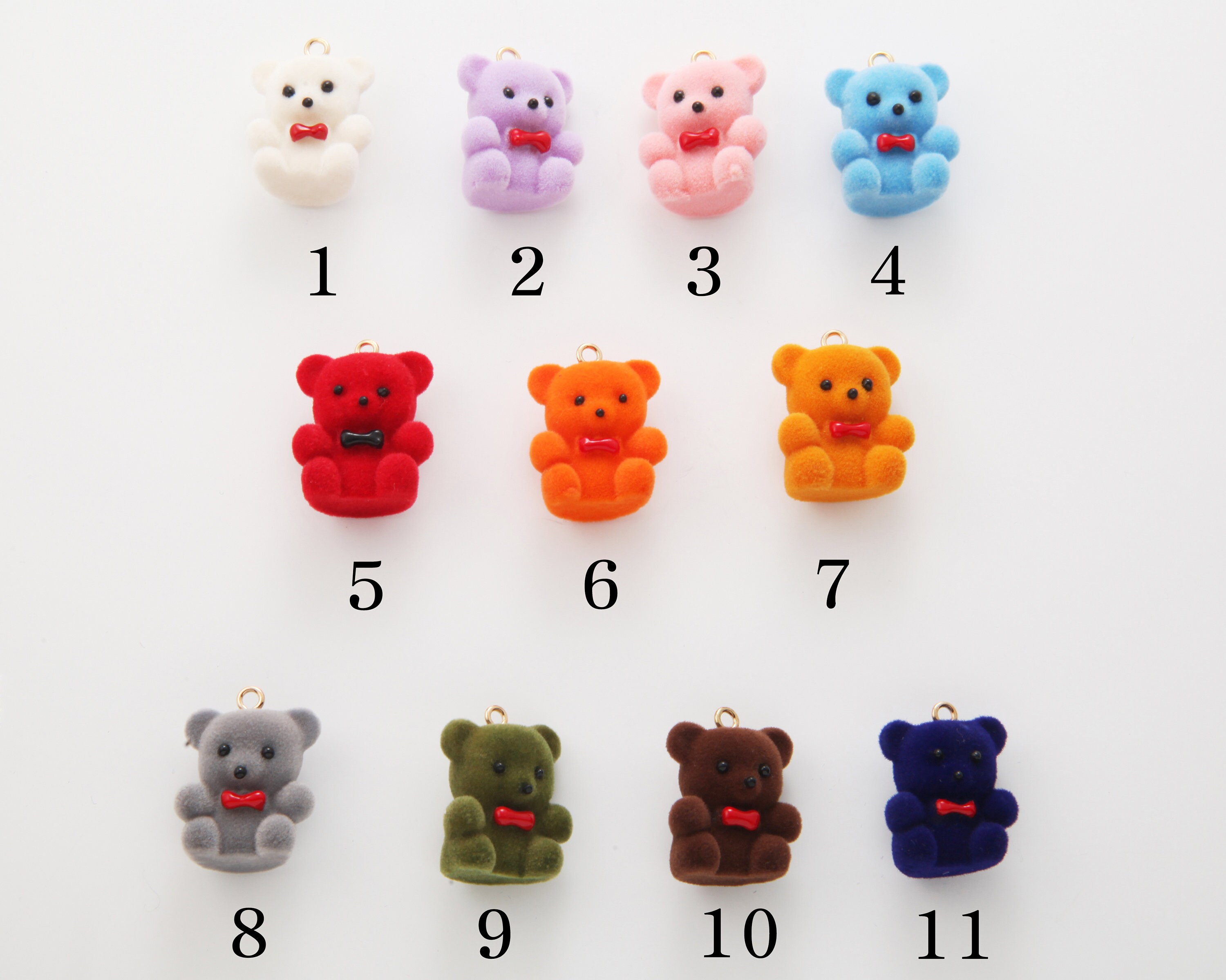 1 PC Mini Bear Velvet Charm CCB Charm . Plastic Charm - Etsy UK