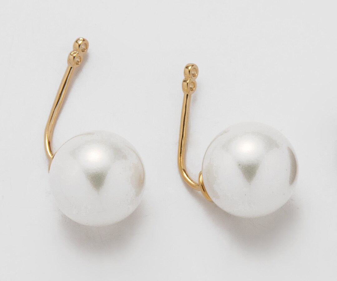 2PCS 12mm Pearl Ear Jacket Earrings Ear Cuff Earring - Etsy