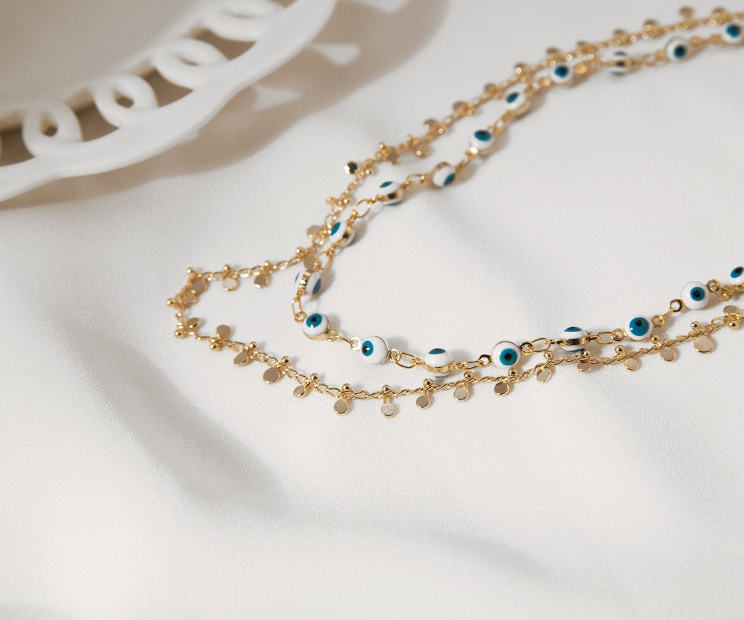 30cm - Evil Eye Chains, Drop Chains, 5mm Evil Eye Ball Drop Bar Chains ...