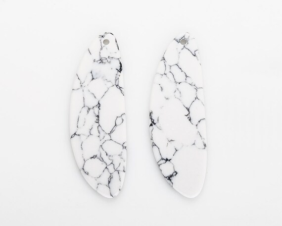 2PCS White Marble Disc 13x40mm Marble Disc With 1 Drilled - Etsy