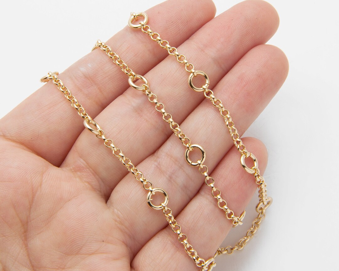 50cm Gold Round Link Charm Chain Jewelry Supplies Craft - Etsy