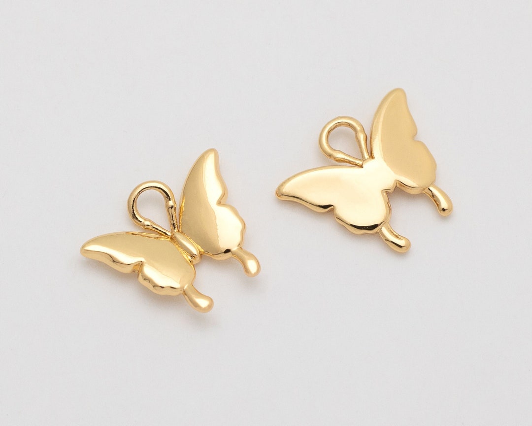 6PCS Butterfly Charm, Gold Butterfly Pendant, Dangle Butterfly Charms ...