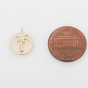 2PCS Palm Tree Coin Pendant Matte Gold-plated AA0160-MG - Etsy
