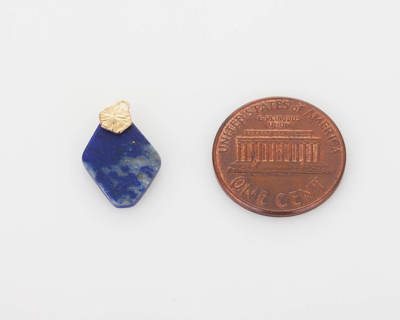 Real Lapis Stone Pendant native rock Charm Polished Gold | Etsy
