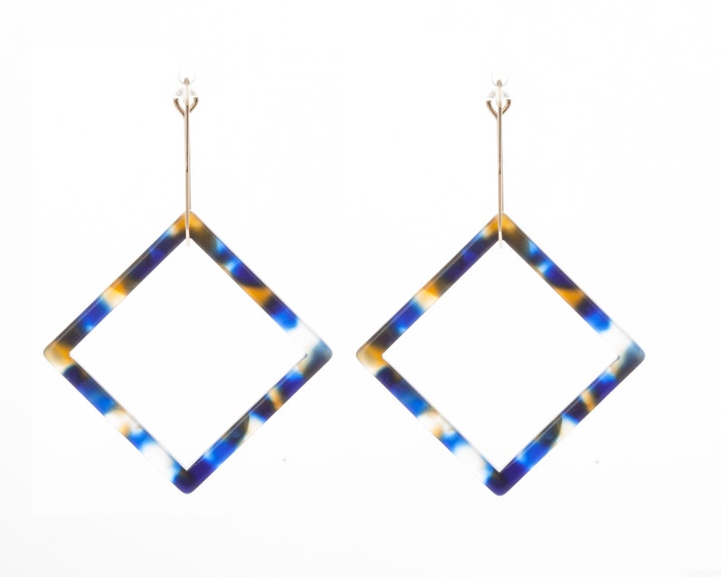 2PCS Blue Tortoise Pendant Cellulose Acetate 29x29 - Etsy