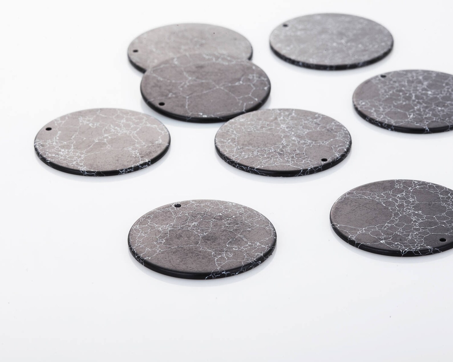 2PCS 35mm Black Marble Flat Round Disc Marble Flat Round | Etsy