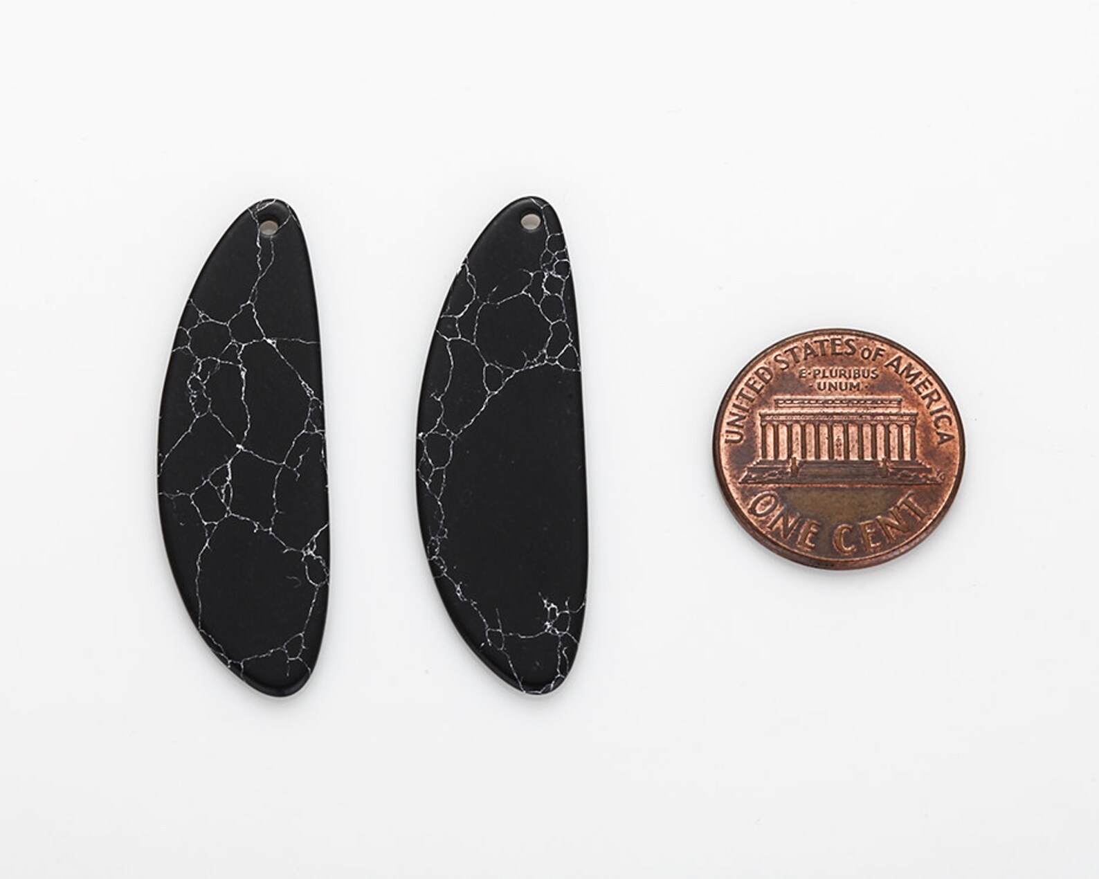 Black Marble Disc 13x40mm Marble Disc With 1 Drilled Hole - Etsy