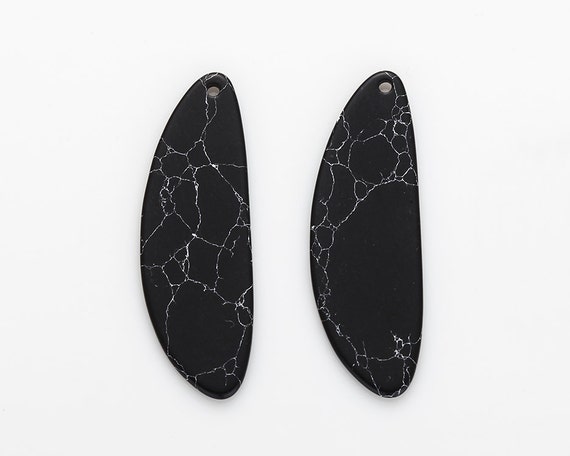 Black Marble Disc 13x40mm Marble Disc With 1 Drilled Hole - Etsy