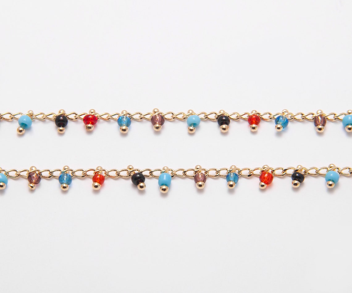 50CM Gold color bead Chain Jewelry Suppliesbead gold | Etsy