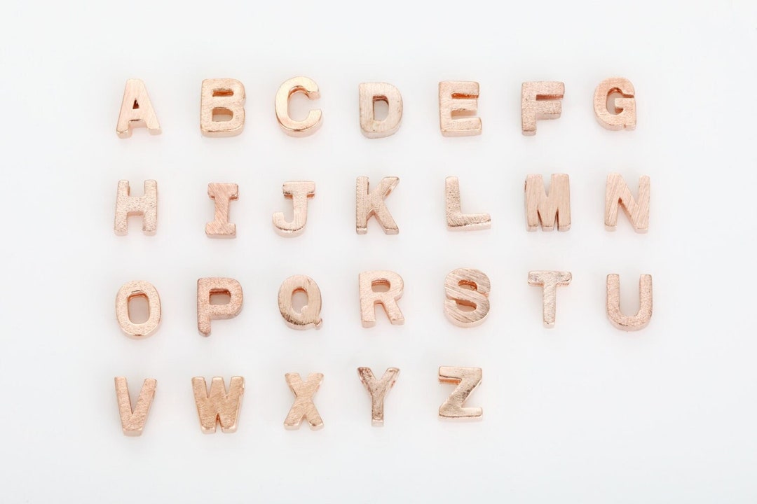 A~Z (select 26 Letter) Alphabet, Initial, Letter Satin Brass Beads ...