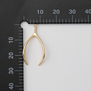 2PCS Wish Bone With Cubic Charms, Wishbone Pendant, Mini Round Ball ...